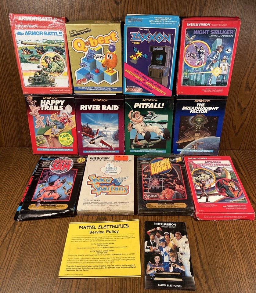 Vintage Mattel Intellivision Game Lot – 29 Games – Mostly Complete w ...