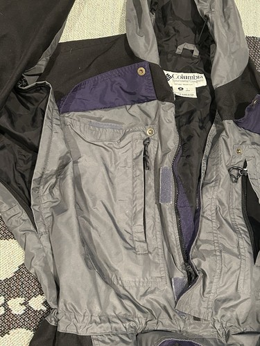 Vintage Columbia Quarter Zip Ski Jacket Hooded Pullover Windbreaker XL ...