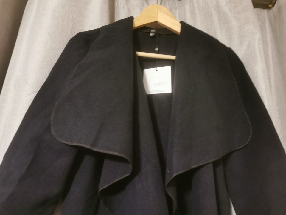 Misguided Women's Waterfall NWT Coat, Size UK 6, Black Colour | eBay UK