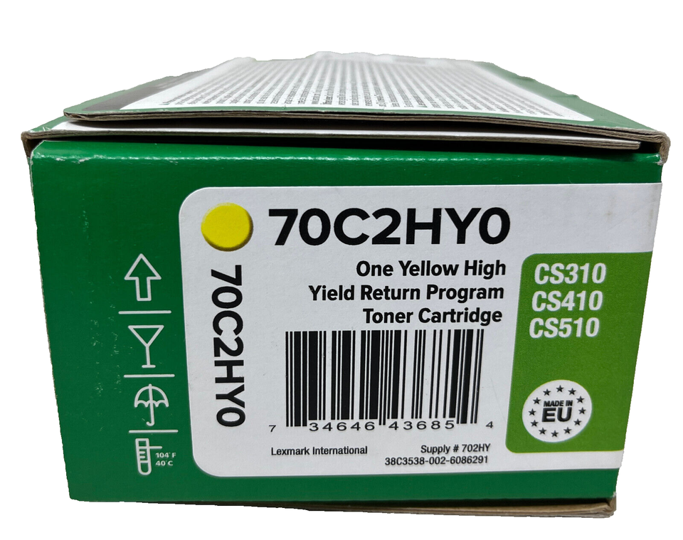 Lexmark 70C2HY0 702 Original Yellow Toner CS310n/CS410dn/CS510de [a box] | eBay