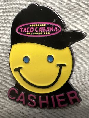 Taco Cabana Texas cashier, Tac Lapel Pin New Old Stock speaker | eBay