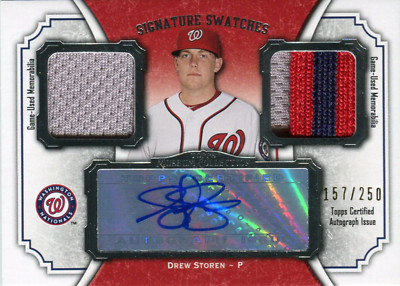 Drew Storen Autographed 2012 Topps Signature Swatches Museum Collection ...