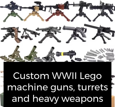 Custom WWII Minifigure Weapons Minigun, Heavy Machine Gun, Rocket ...