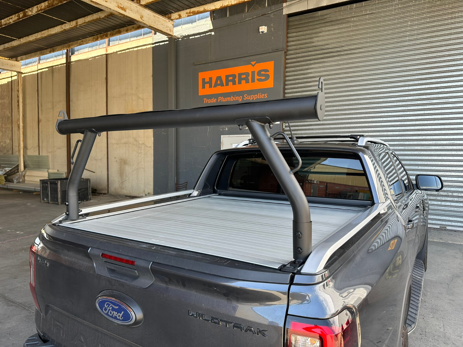 Black Ladder Rack FOR NEXT GEN Ford Ranger Wildtrak Roller Cover Track ...