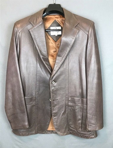REMY Vintage Brown Leather Sport Coat Jacket BLAZER 40R - USA | eBay