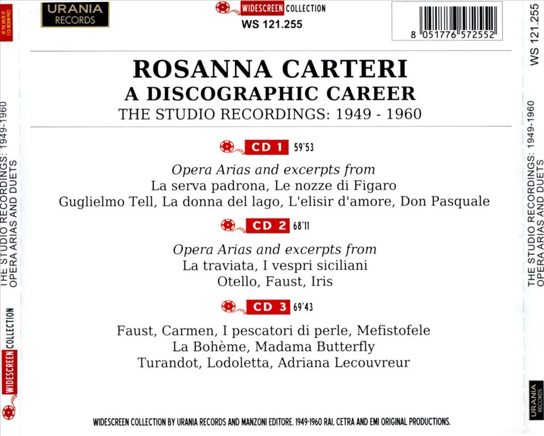 ROSANNA CARTERI ROSANNA CARTERI: A DISCOGRAPHIC CAREER NEW CD ...