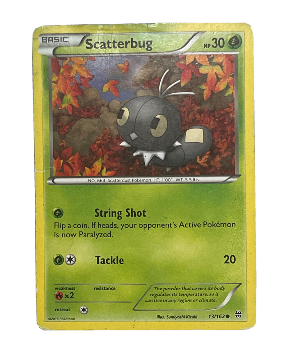 Pokemon Scatterbug Basic Trading Card HP 30 - Scatterdust Pokemon 13/ ...