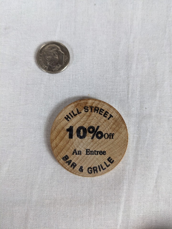 Holiday Inn Wooden Nickel Coin Flint Michigan MI Hill Street Bar Coupon ...
