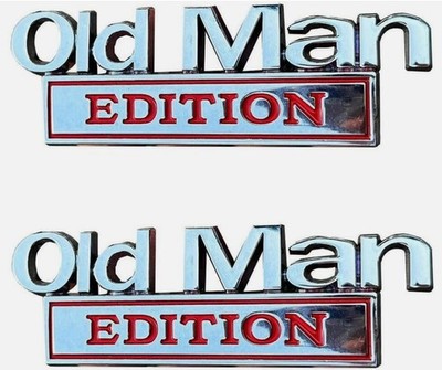 2PCS Metal Old Man Edition Emblem 3D Badge for Universal Car Truck ...
