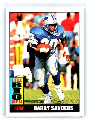 1992 Score #528 Barry Sanders Little Big Men Detroit Lions | eBay