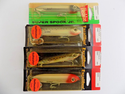 HEDDON SUPER SPOOK JR. 3.5" 1/2 oz. ASSORTED COLORS - 4 LURES - #430 ...