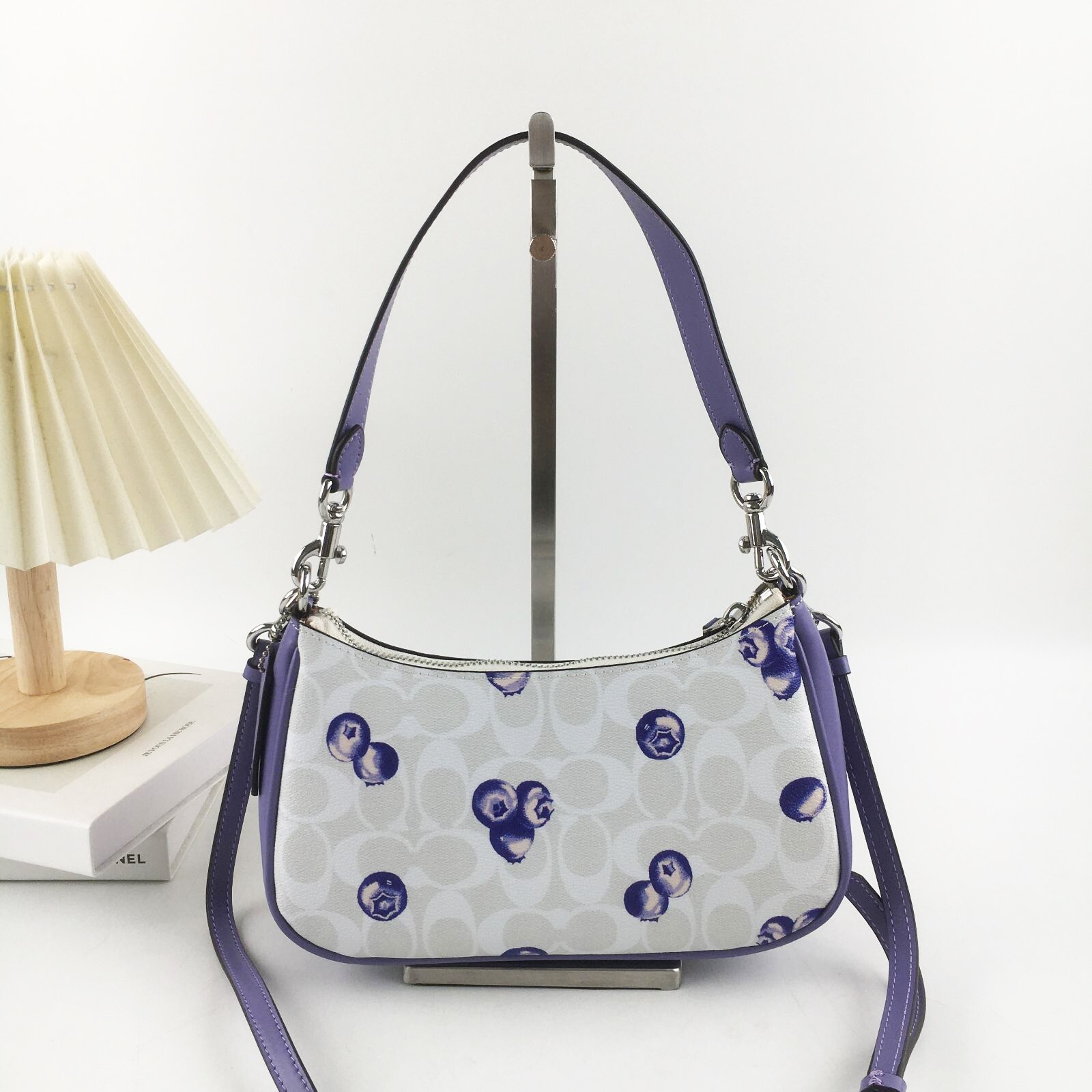 COACH Teri 2Way Shoulder Bag Signature Canvas Blueberry Print CR292 ...