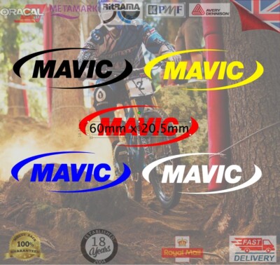 MAVIC STICKERS x2 MTB BMX RACE Decals CARBON Wheels FORKS Helmet Bike ...