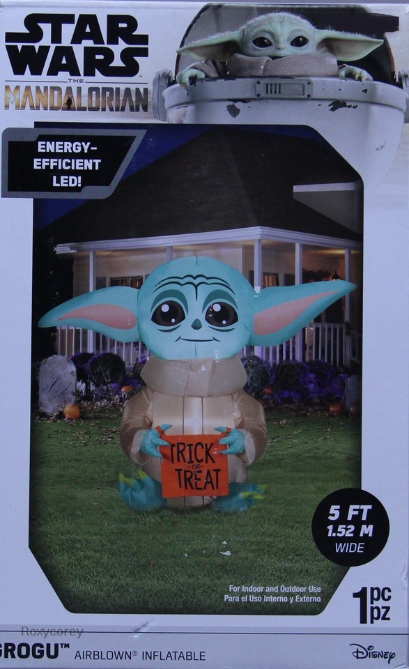Gemmy Disney Star Wars 5 ft Sitting Grogu The Child Trick or Treat ...