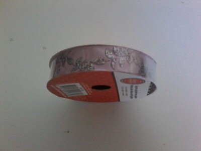 PRINTED SATIN RIBBON WITH GLITTER FOR SCRAPBOOKING NEW 4 M. X 15 MM ...