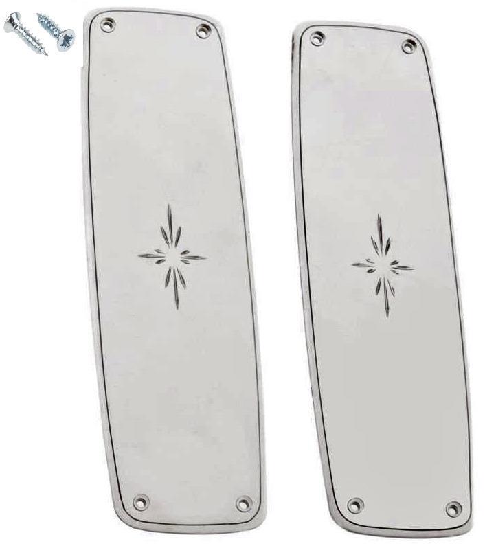 SET OF 2 Plastic Door Finger Plates Transparent Clear push plates ...