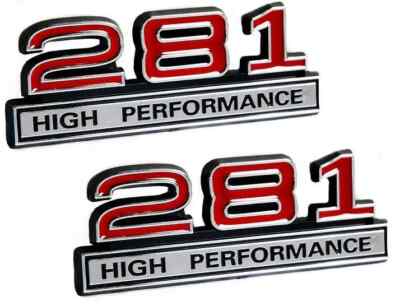 281 4.6 Liter High Performance Engine Emblems Badge Red & Chrome - 4 ...