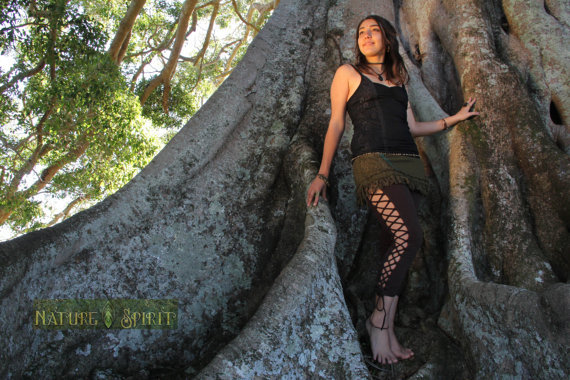 Boho Festival Fairy Leggings, Gypsy Pixie Goa Tribal Corset Capri ...