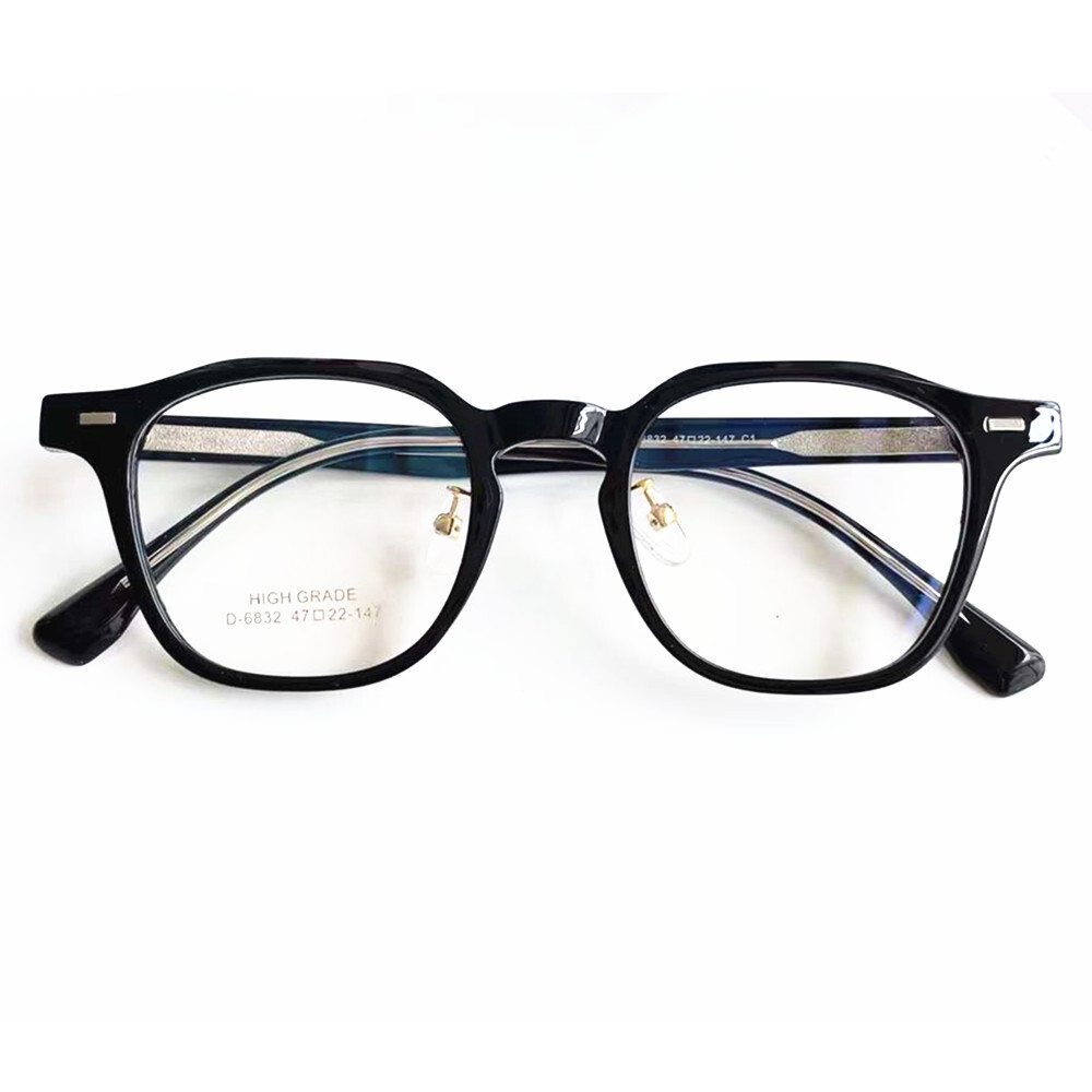 Retro Square Eyeglasses Lighted High Grade Frames Acetate Glasses Men ...