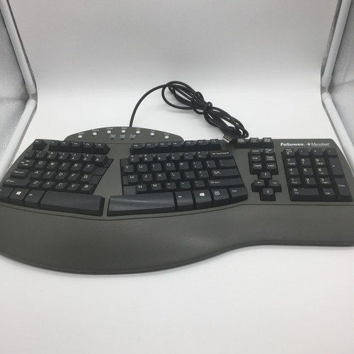 Fellowes Microban Ergonomic Wired USB Keyboard KU-9938 / 98915 Free ...