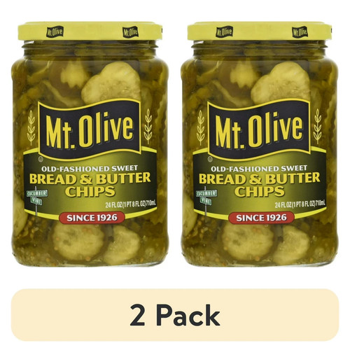 (2 pack) Mt. Olive Old Fashion Sweet Bread & Butter Pickle Chips, 24 fl ...