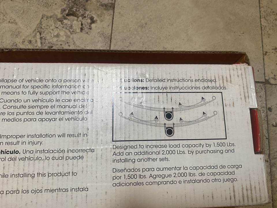 (2) Leaf Helper Spring Kit Over Leaf Spring Assists AC111035 Sagging ...