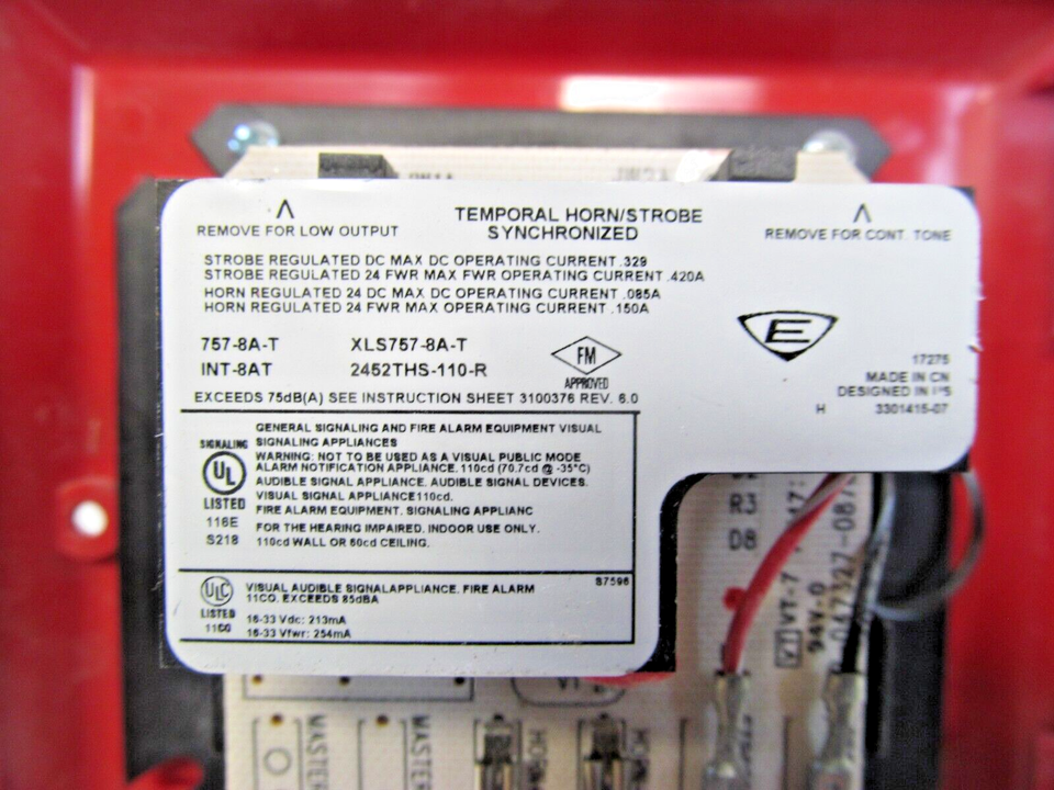 EDWARDS EST 757-8A-T Temporal Horn Wall Strobe W/747A-WB backbox | eBay