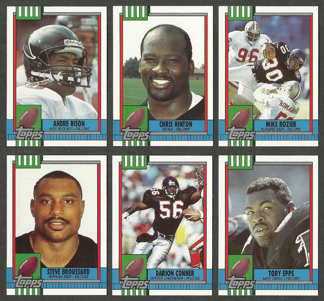 1990 Topps Traded Atlanta Falcons 6 card Team Set Andre Rison Chris ...
