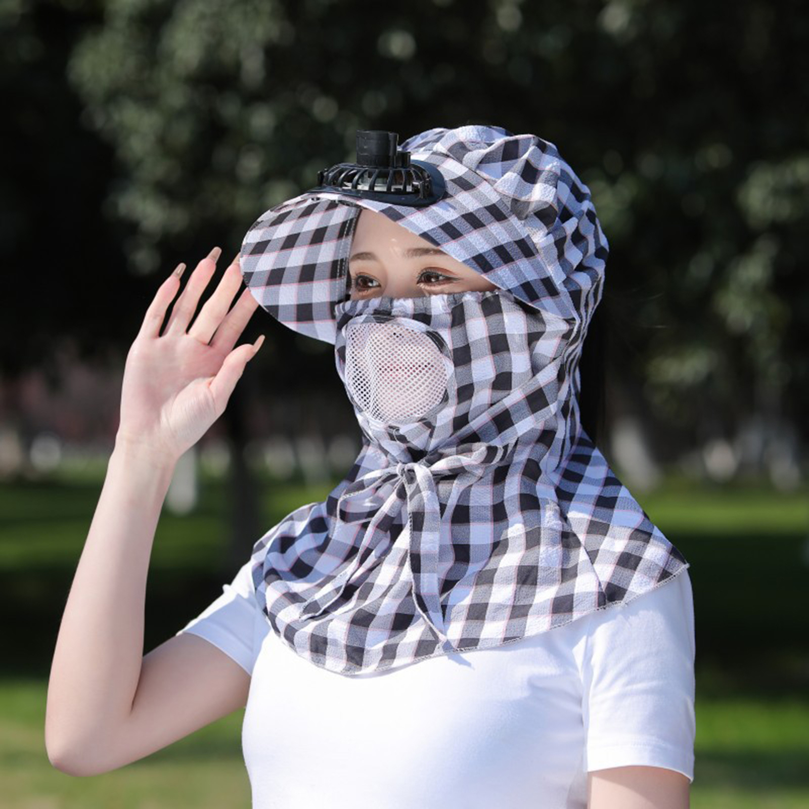 Summer Sunscreen Cap Breathable Fabric Anti-uv Neck Protection ...