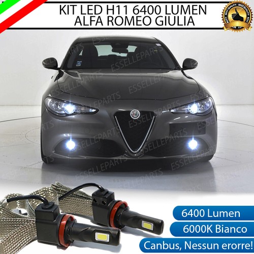 KIT FULL LED ALFA ROMEO GIULIA LAMPADE H11 FENDINEBBIA CANBUS 6000K NO ...
