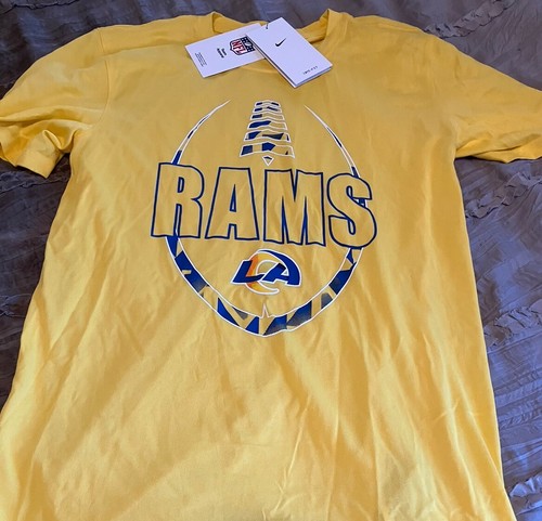 LOS ANGELES RAMS Football NIKE Dri Fit NFL Yellow MEDIUM Shirt NEW Free ...