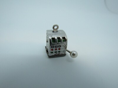 STERLING MOVEABLE SLOT MACHINE CHARM | eBay
