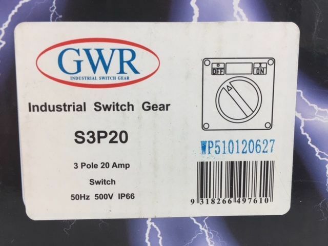 GWR S3P20 WP510120627 Industrial Isolator Switch Gear 3 Pole 20A Amp ...