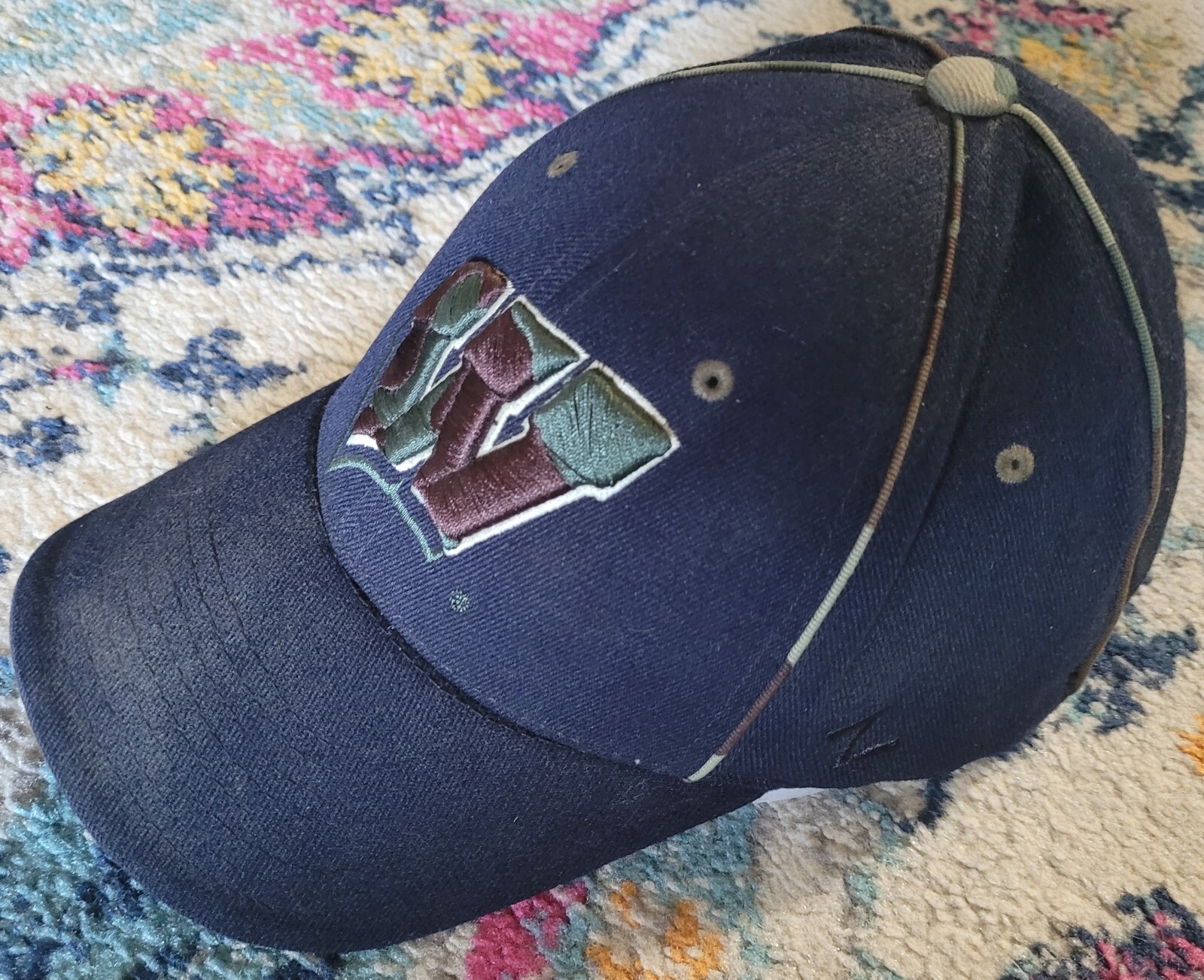 Black ZEPHYR Wisconsin Badgers Camo logo & Print NCAA Z FITTED hat M/L ...