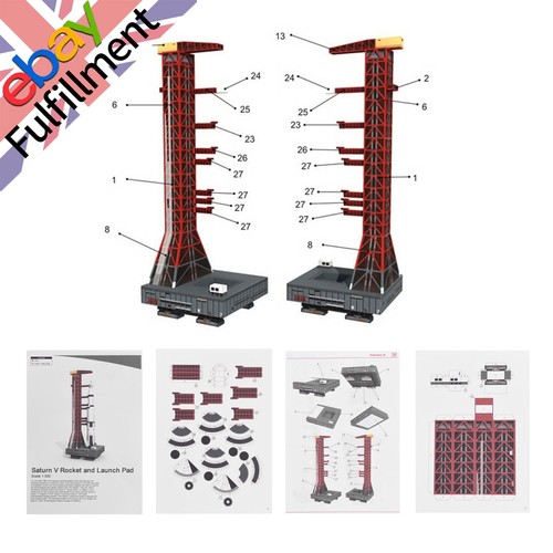 1:300 Scale USS Saturn V Rocket and Launch Pad DIY Handcraft PAPER ...