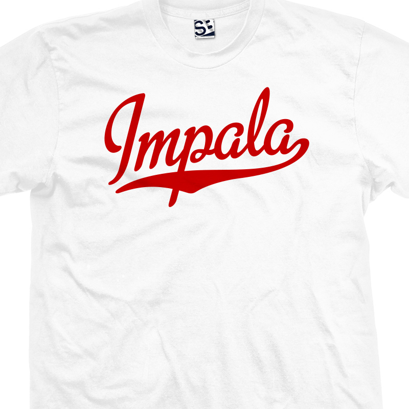 Impala Script T-Shirt | SS 62 63 64 65 67 Lowrider Classic Jersey Mens ...