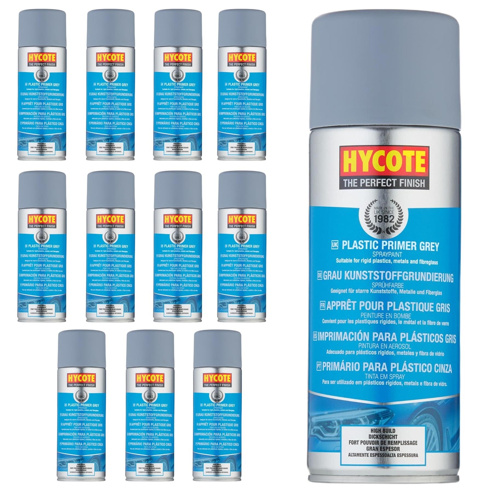 Hycote Grey Fast Drying Aerosol Spray Paint Primer Finish Excellent ...
