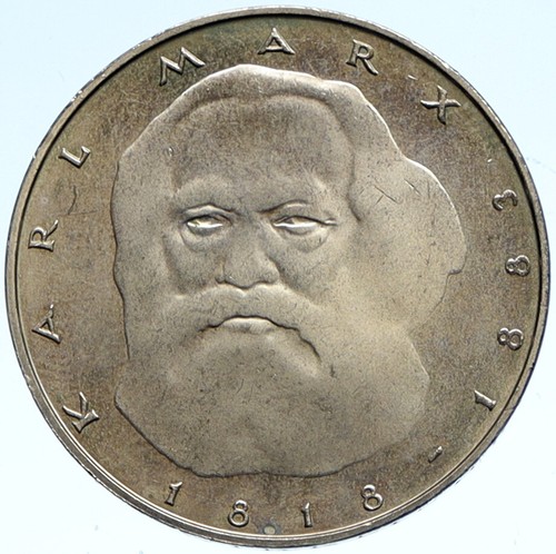 1983 GERMANY Carl Karl MARX Philosopher OLD Vintage German 5 Mark Coin ...
