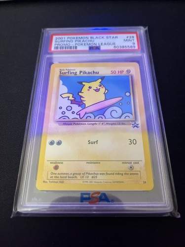 Pokemon League Black Star Promo #28 - Surfing Pikachu - MINT - PSA 9 ...