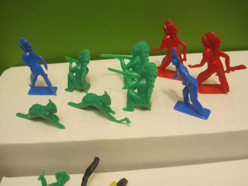 LIDO ARCHER VINTAGE FORT PLAYSET INDIAN COWBOY HORSE 45mm PLASTIC TOY ...