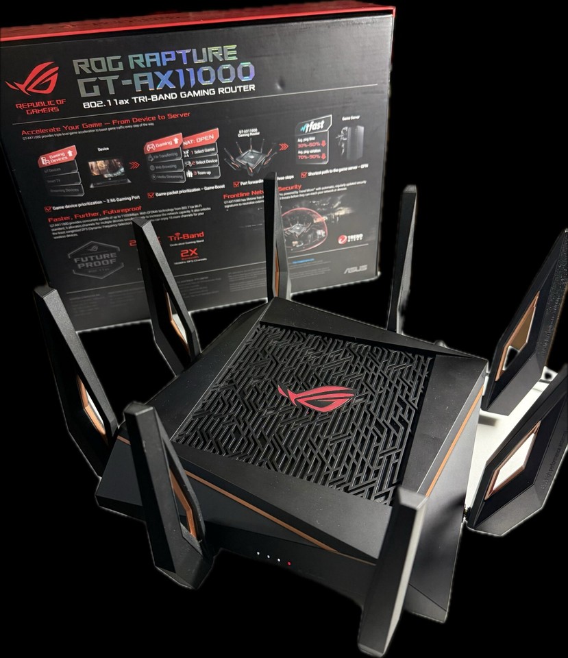 ASUS ROG Rapture AX11000 Tri Band Gigabit Wireless Router (GT-AX11000 ...