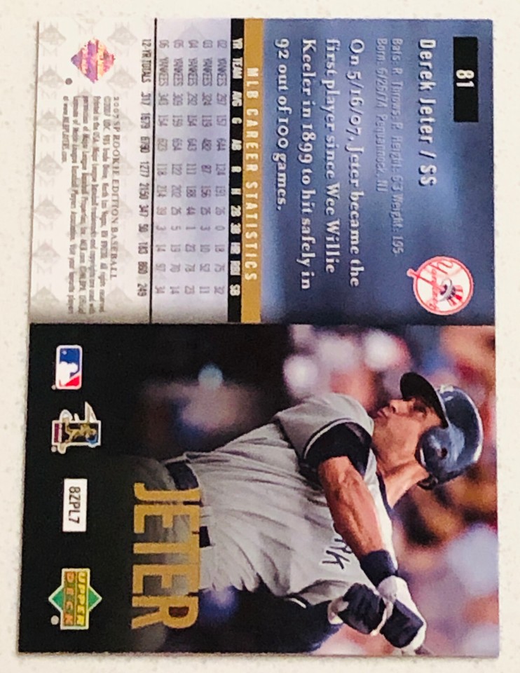 Derek Jeter 2007 Upper Deck SP Rookie Edition NM-MT Card #81 | eBay