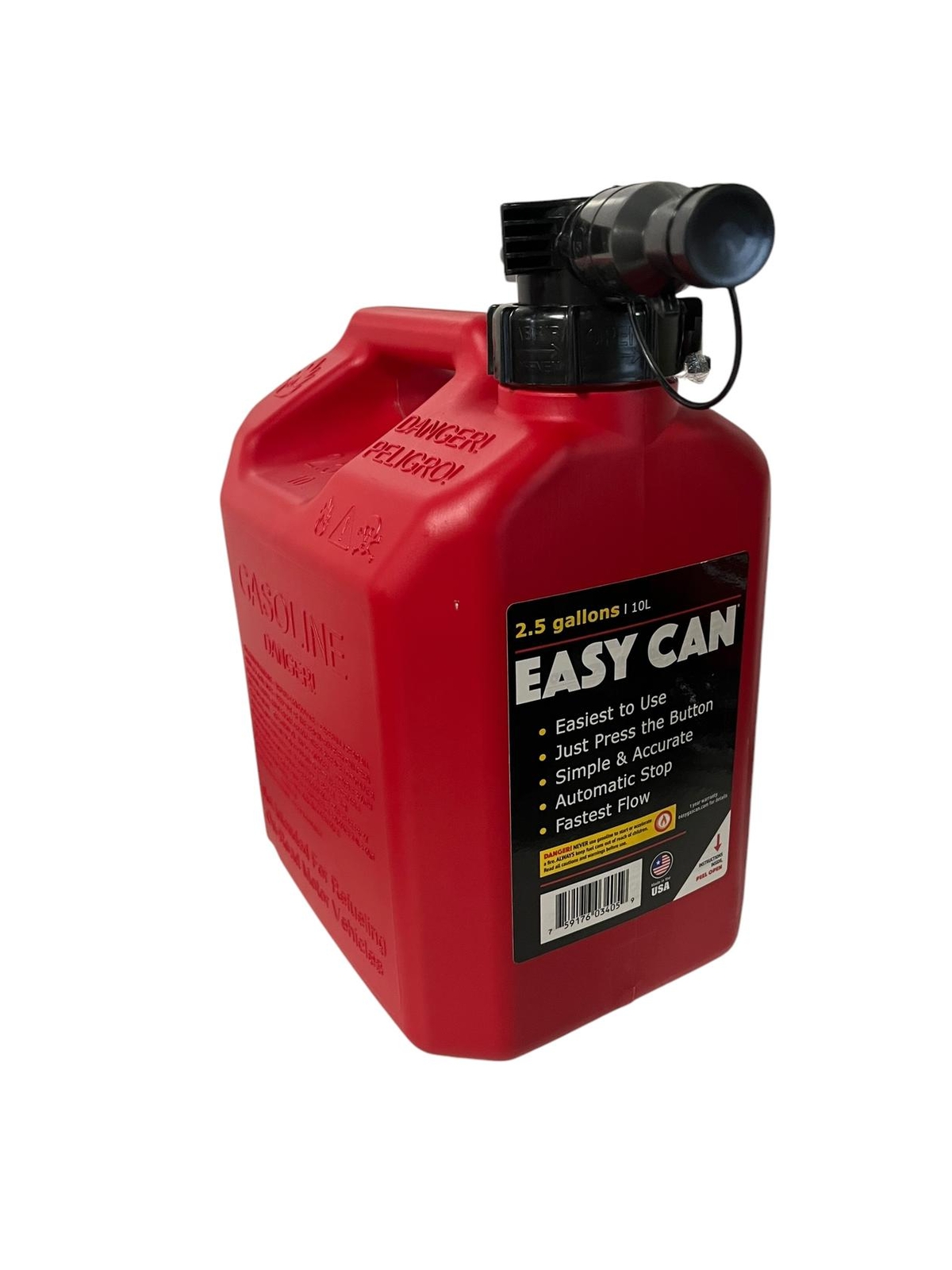 Portable 2.5 Gallon Easy Gas Can No-Spill Fuel Container FMD Technology ...