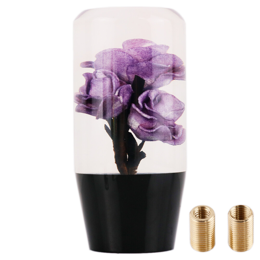 VIP Universal Car 10CM Purple Real Flowers Gear Shift Knob Shifter Head ...