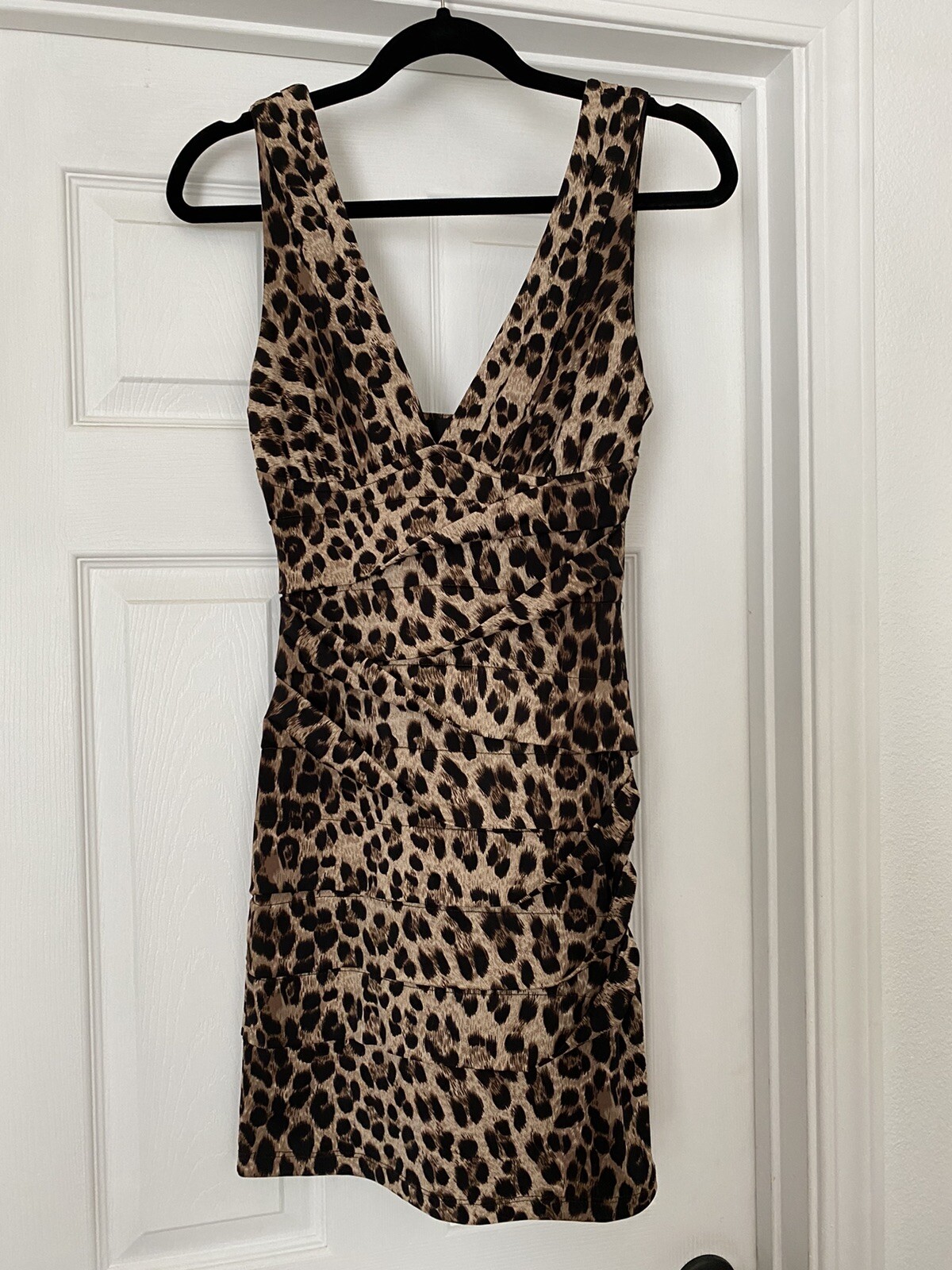 forever 21 womens cheetah leopard tight form fitting short dress size ...
