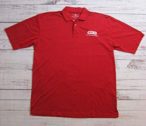 HEB Red Short Sleeve Employee Uniform Collared Polo Shirt Mens XL ...