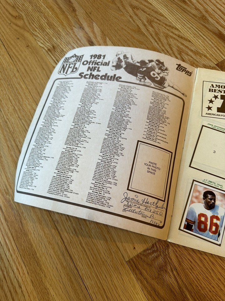 1981 TOPPS FOOTBALL STICKER ALBUM BOOK FIRST EDITION WITH 98 STICKERS ...