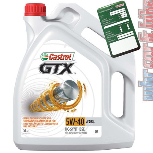 5L Castrol engine oil 5W-40 A3/B4 GTX VW 50200 50500 MB 229.3 BMW ...