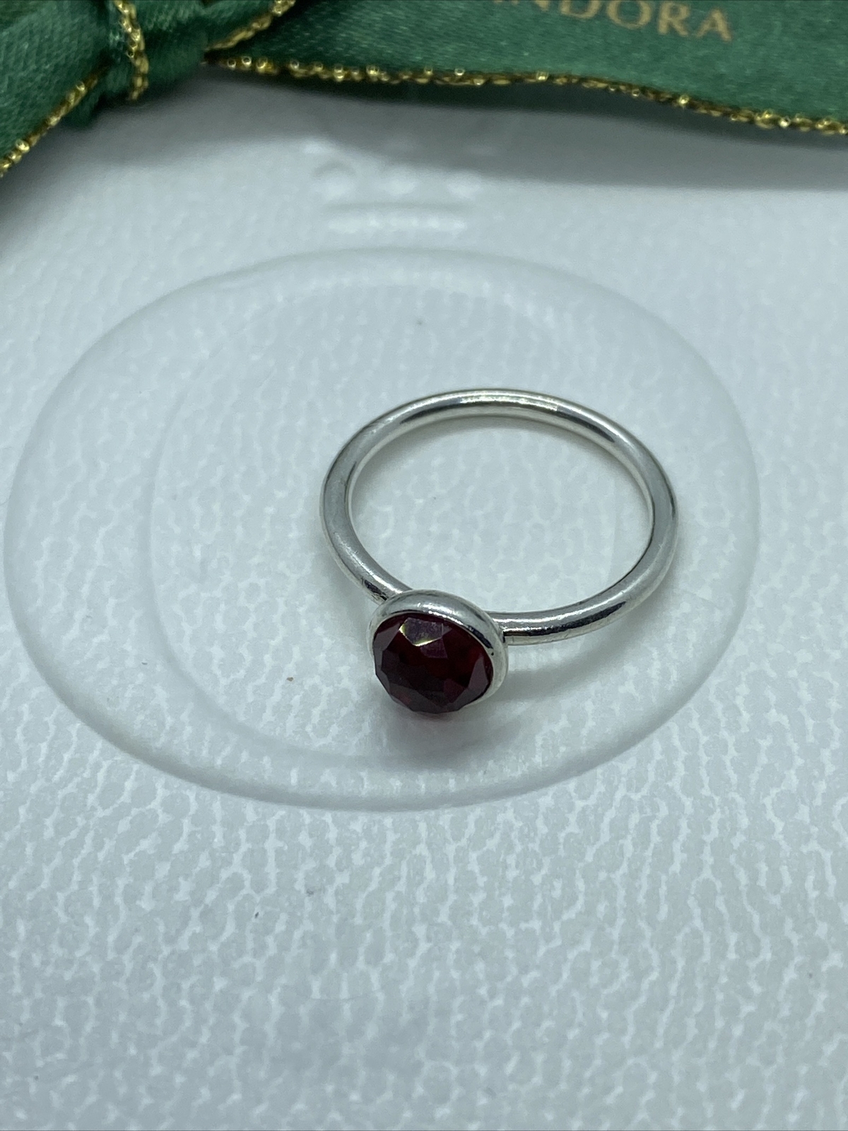 Pandora July Red Birthstone Droplet Ring Size 48 #191… - Gem