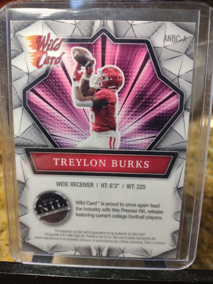 2021 WILD CARD Treylon Burks Auto RC Alumination COLLEGE EDITION ...